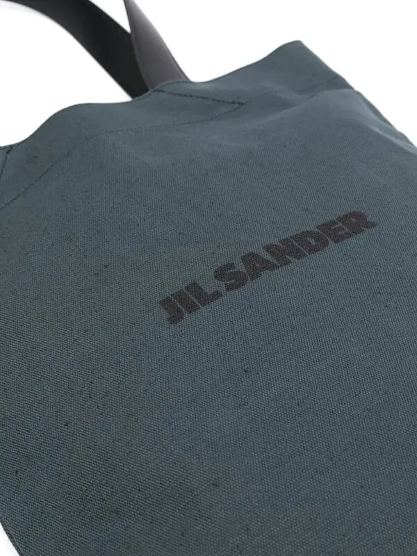 JIL SANDER Logo-print Canvas Tote Bag - Green