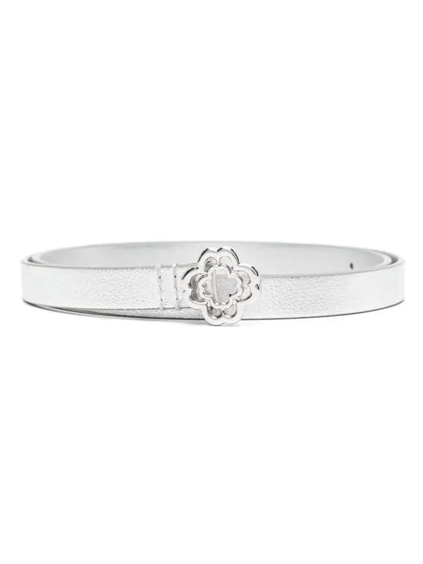 Maje Clover Leather Belt - Silver