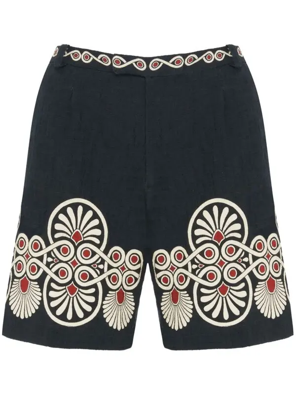 La DoubleJ Medallion Print Cotton Shorts