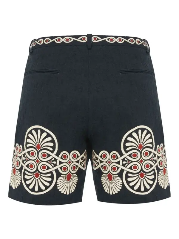 La DoubleJ Medallion Print Cotton Shorts