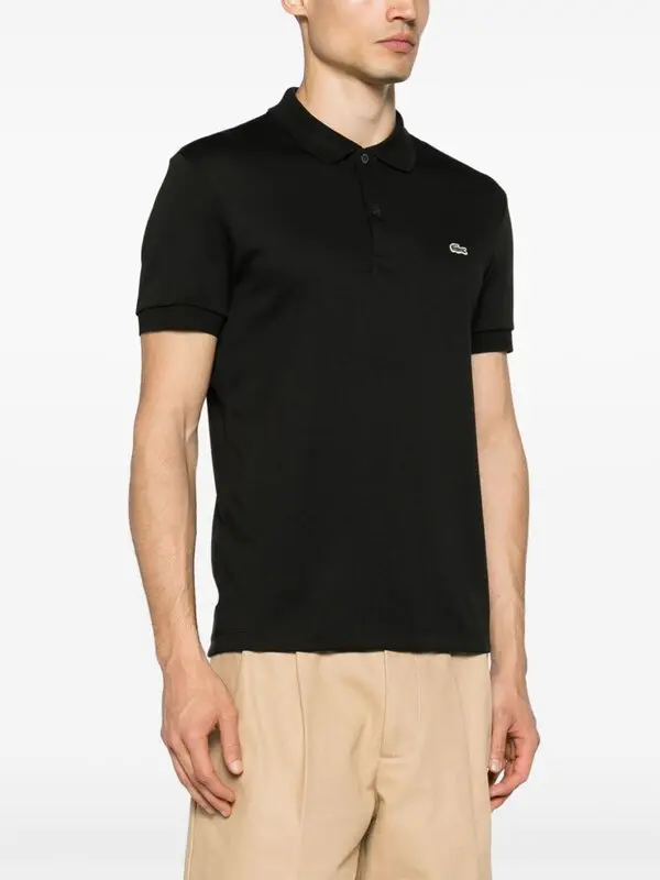 Lacoste Logo-patch Jersey Polo Shirt - Black