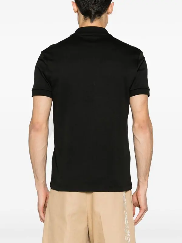 Lacoste Logo-patch Jersey Polo Shirt - Black
