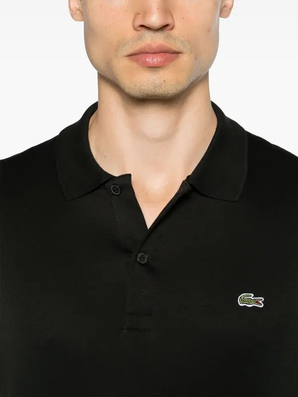 Lacoste Logo-patch Jersey Polo Shirt - Black