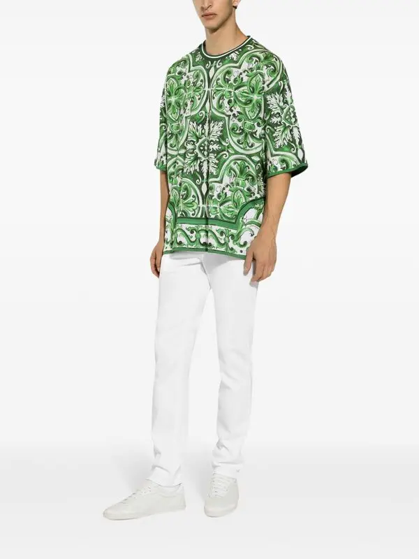 Dolce & Gabbana Majolica-print Cotton T-shirt - Green