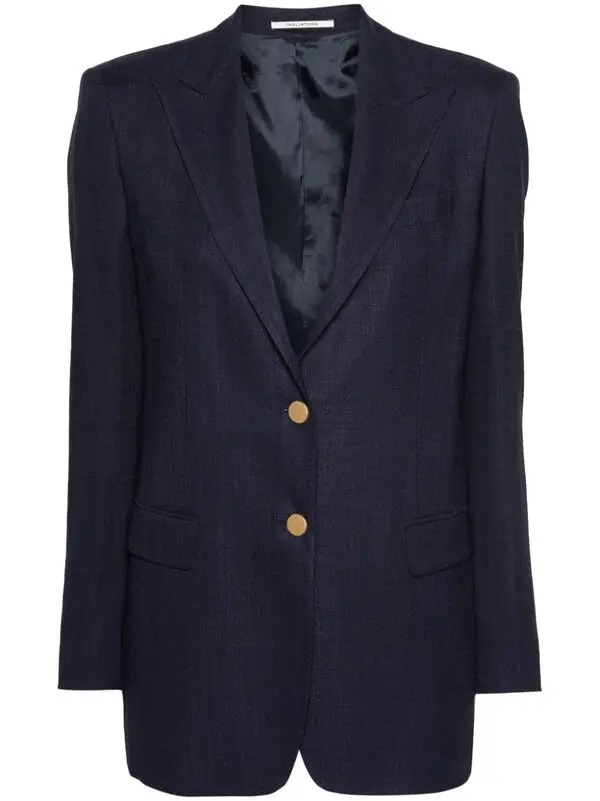 Tagliatore Single-breasted Jacquard Blazer - Blue