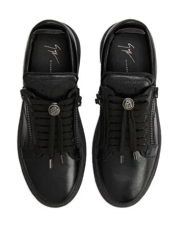 GIUSEPPE ZANOTTI Gz94 Double-zip Low-top Sneakers - Black