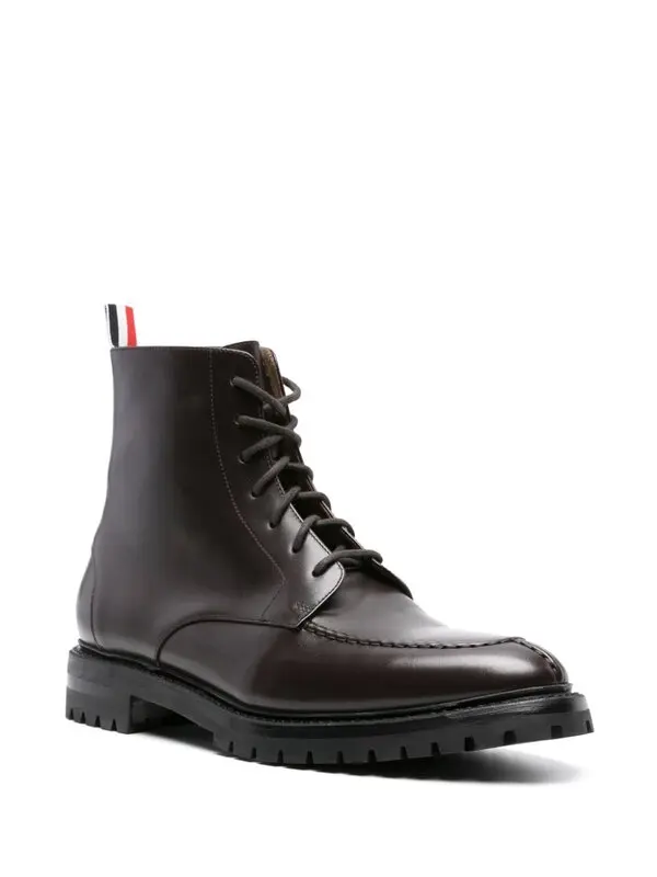 Thom Browne Wingtip Leather Boots - Brown