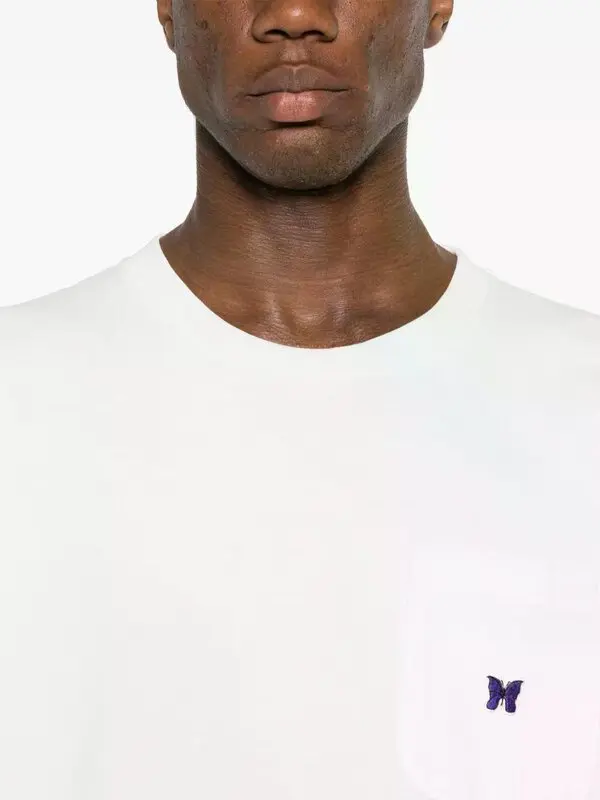 Needles Butterfly-embroidered T-shirt - Neutrals