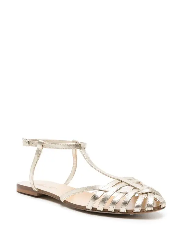 ANNA F. 512 Leather Sandals - Gold