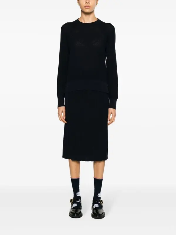 Thom Browne Plissé Virgin-wool Midi Skirt - Blue