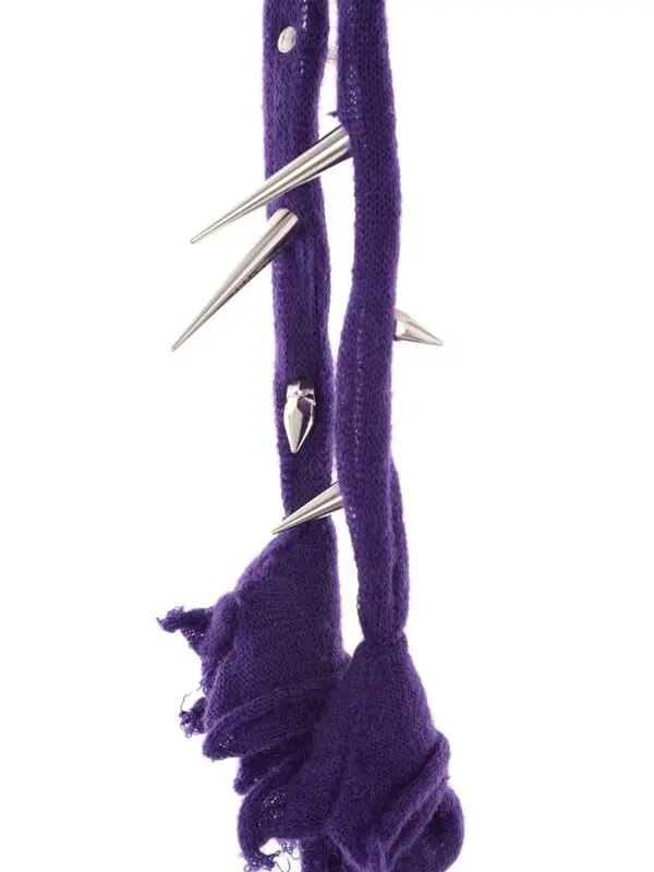 JORDANLUCA Spike-embellished Thin Knit Scarf