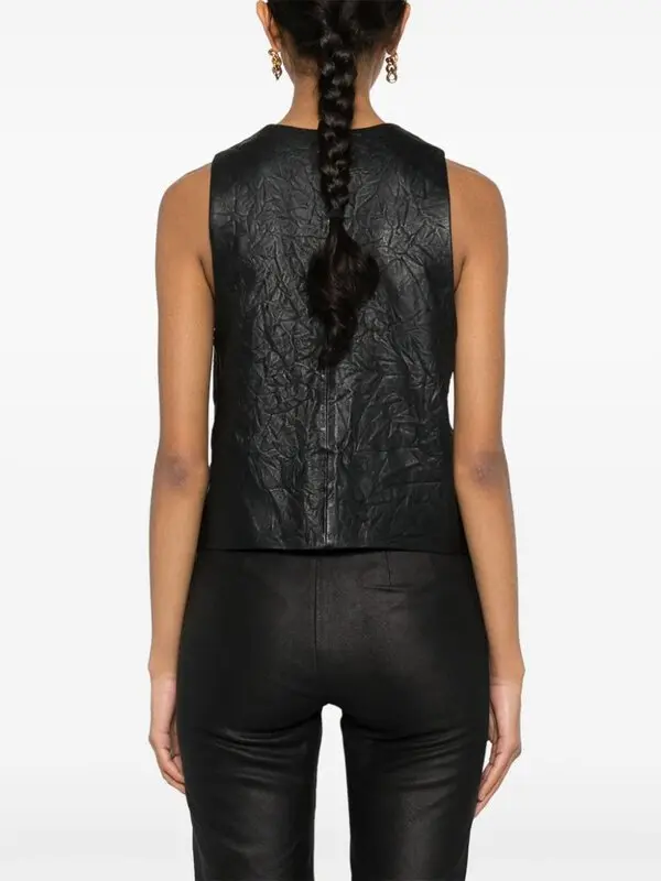 Zadig&Voltaire Emile Crinkled Leather Waistcoat