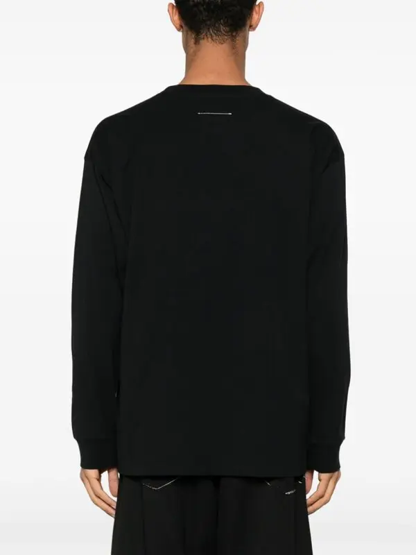 MAISON MARGIELA Numbers-tag Long-sleeve T-shirt - Black | Editorialist