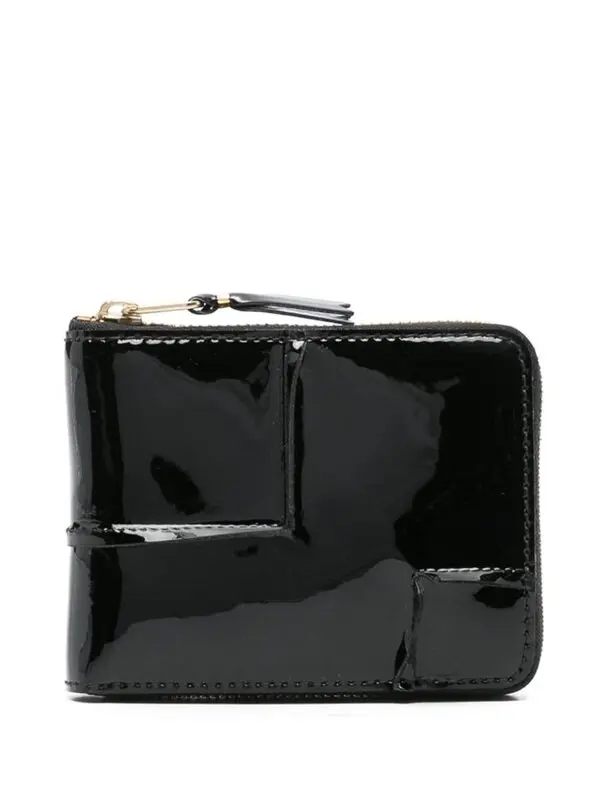 Comme Des Garçons Reversed Hem Leather Wallet - Black