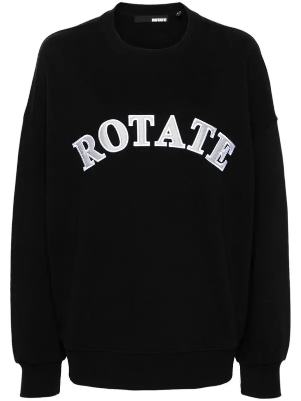 ROTATE BY BIRGER CHRISTENSEN Logo-patch Organic-cotton Sweatshirt - Black