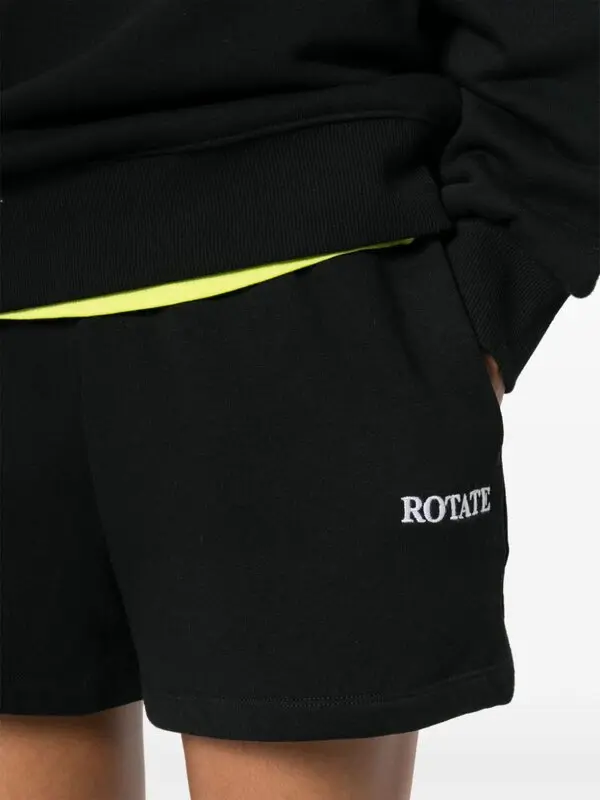 ROTATE BY BIRGER CHRISTENSEN Logo-embroidered Track Shorts - Black