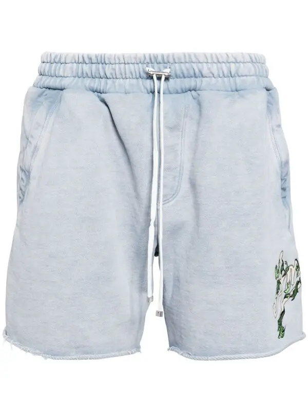 Amiri Filigree Cotton Track Shorts