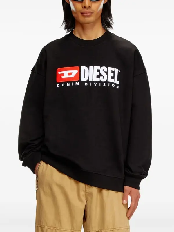 DIESEL® S-boxt-div Cotton Sweatshirt - Black