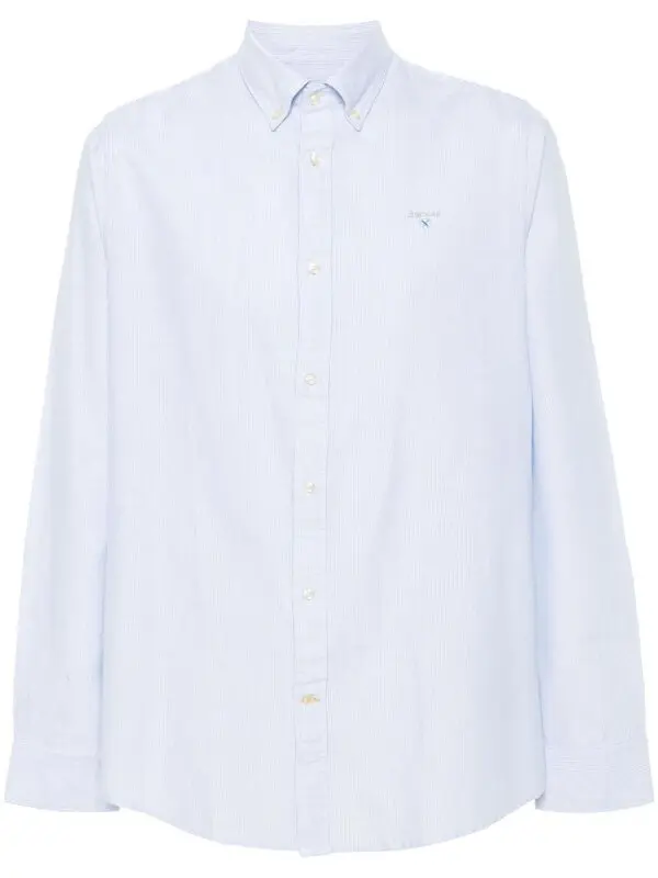 Barbour Logo-embroidered Striped Shirt - Blue