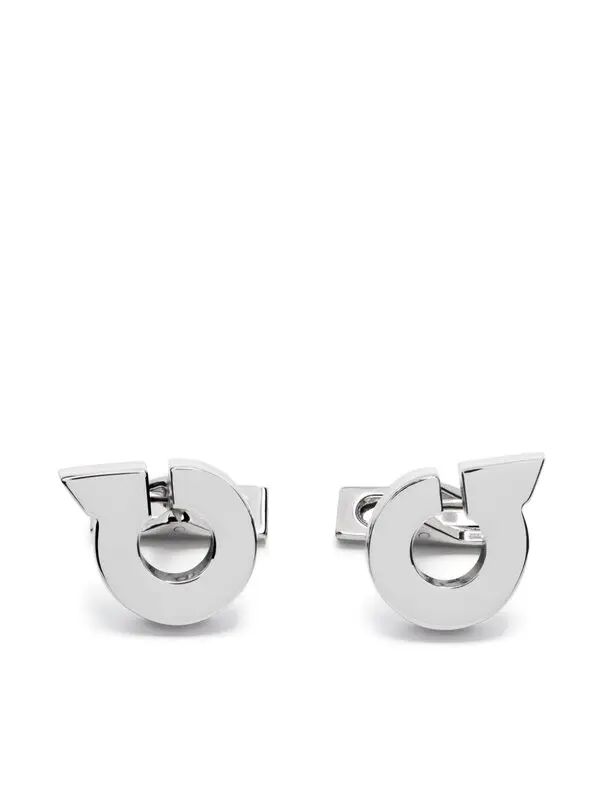 FERRAGAMO Gancini Polished Cufflinks - Silver
