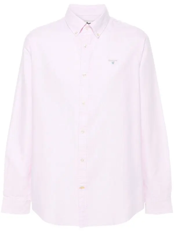 Barbour Logo-embroidered Striped Shirt - Pink