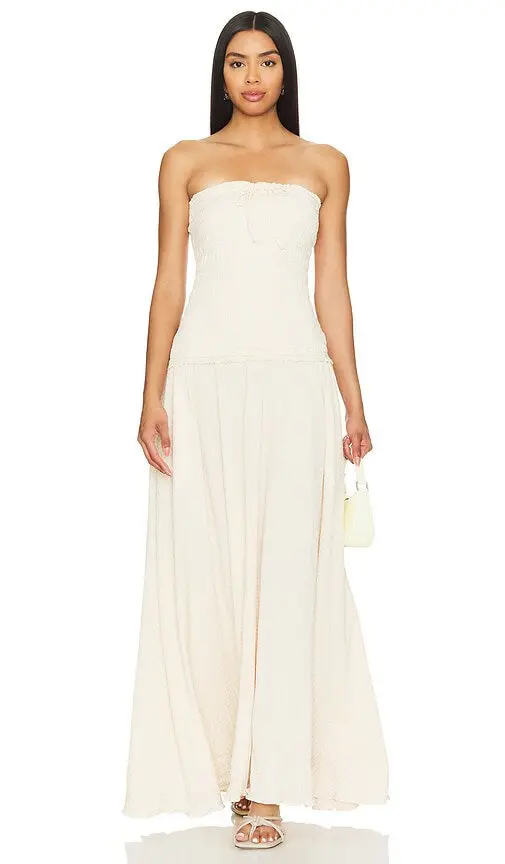 LOVERS AND FRIENDS Gale Maxi Dress - Neutral Gingham
