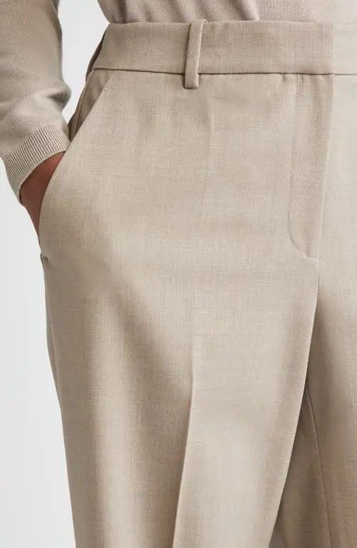 Lafayette 148 New York Gates Stretch Wool Straight Leg Trousers - Hickory