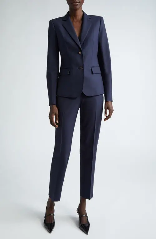 Lafayette 148 New York Fitted Stretch Wool Blazer - Ink