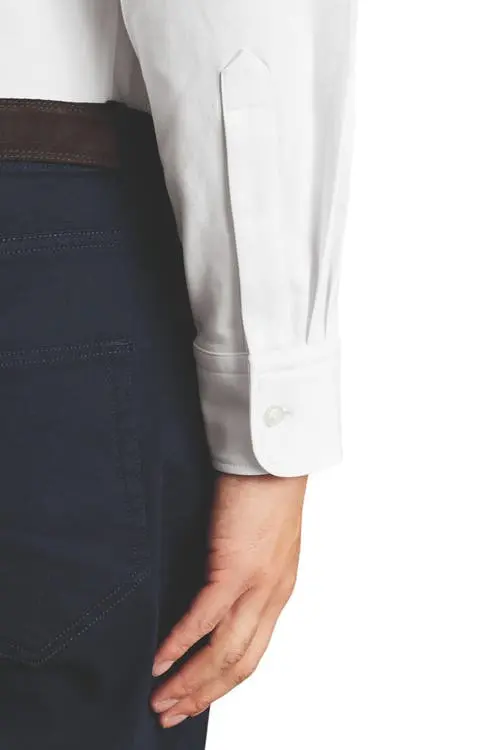 CHARLES TYRWHITT Four-way Stretch Button Down Jersey Shirt - White
