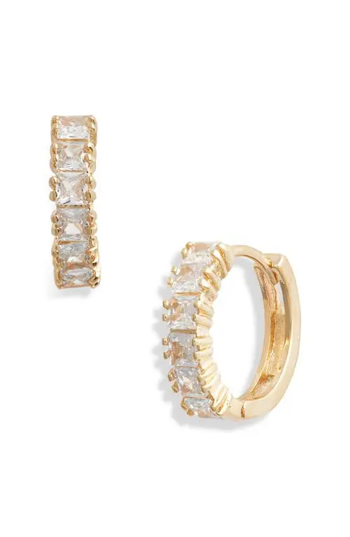 CHILD OF WILD Venice Cubic Zirconia Huggie Hoop Earrings - Gold