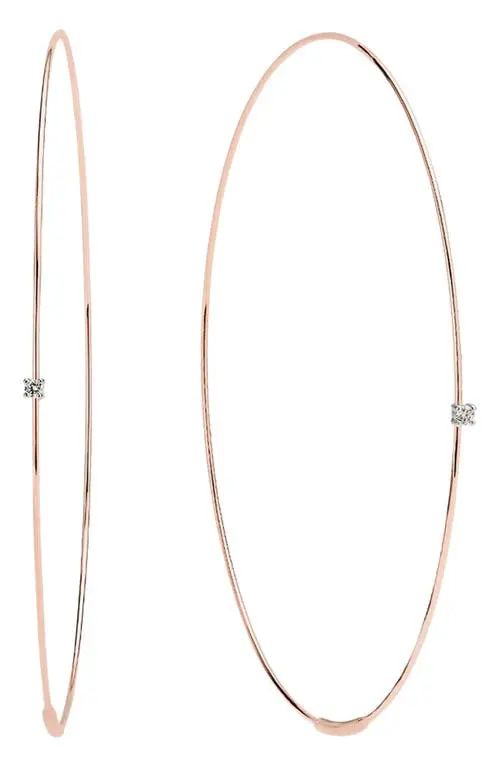 Lana Jewelry Large Magic Hoop Diamond Earrings - Rose