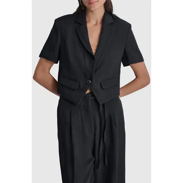 Dkny Short Sleeve Cropped Blazer
