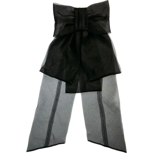 BODE Sheer Silk Organza Bow Barrette - Black