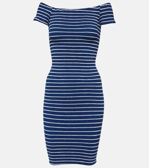 Hunza G Grace Striped Midi Dress
