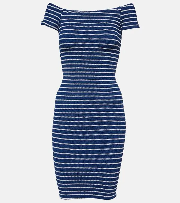 Hunza G Grace Striped Midi Dress - Blue