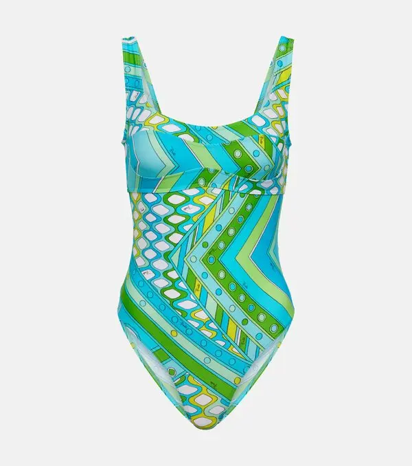 Emilio Pucci Printed Cutout One-piece Swimsuit
