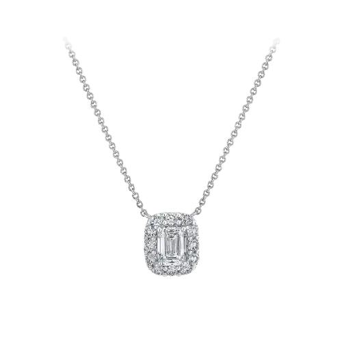Graff Icon Emerald Cut Diamond Pendant - White Gold