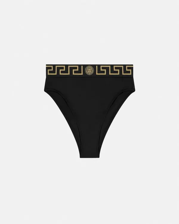 Versace Econyl High Waisted Bikini Bottoms - Black