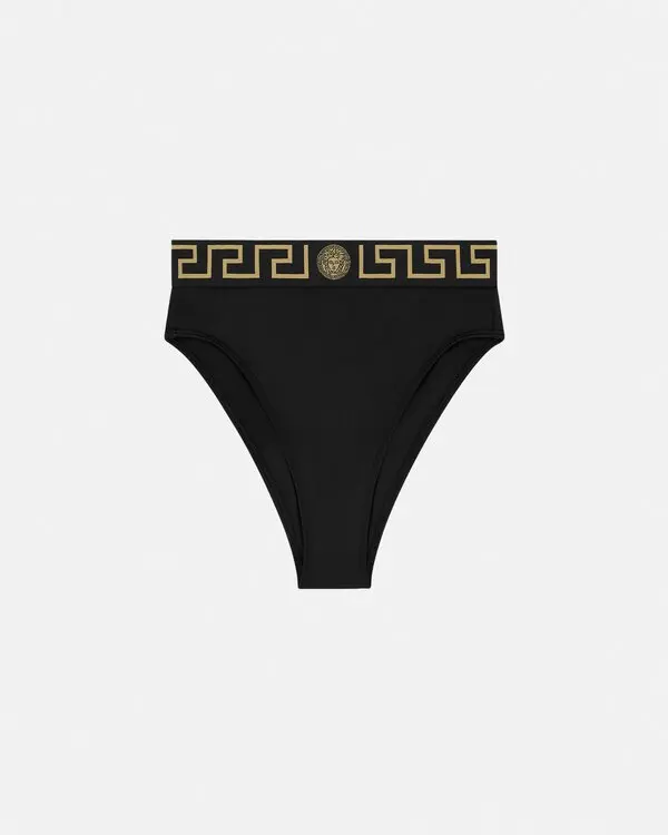 Versace Econyl High Waisted Bikini Bottoms - Black