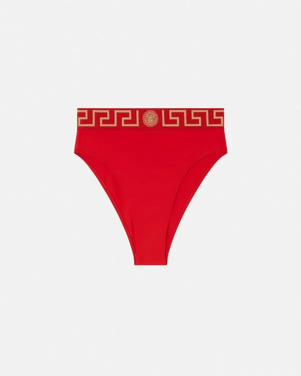 Versace Econyl High Waisted Bikini Bottoms - Red