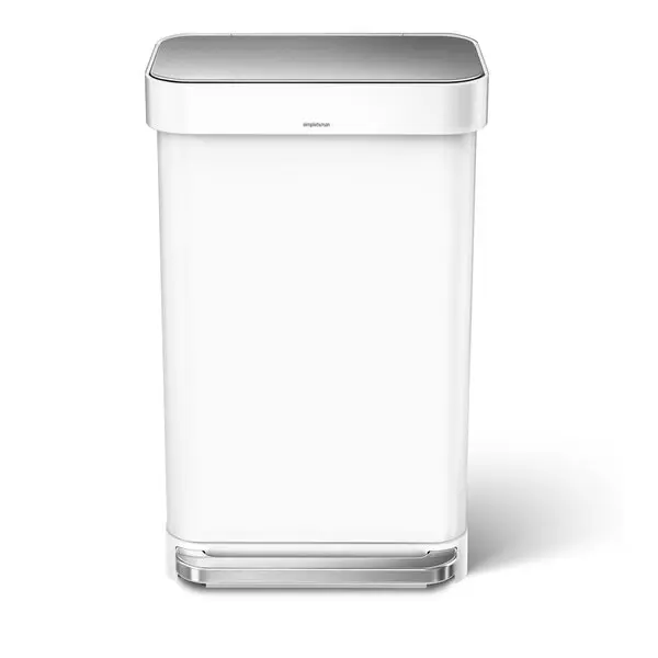 SIMPLEHUMAN 55 Liter Rectangular Liner Rim Kitchen Trash Can With Liner Pocket