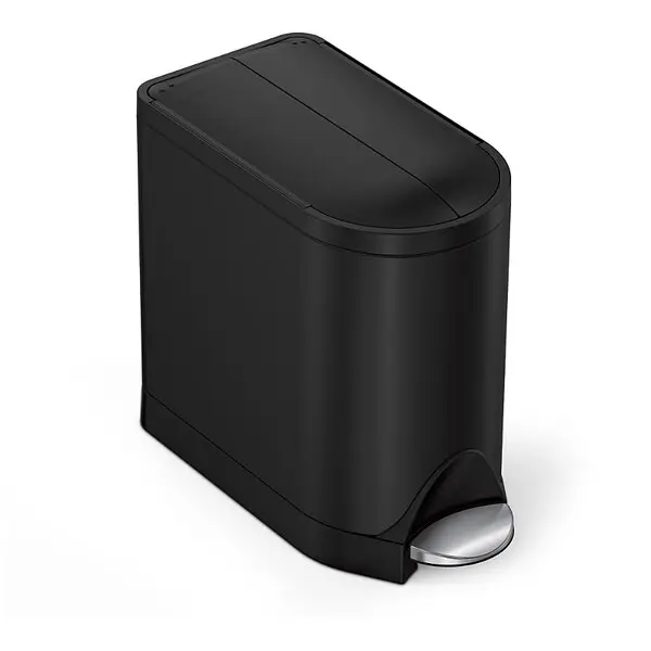 SIMPLEHUMAN 10 Liter Butterfly Lid Bathroom Trash Can - Black