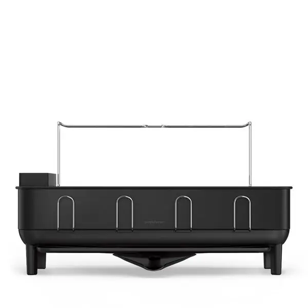 SIMPLEHUMAN Steel Frame Kitchen Dish Drying Rack With Swivel Spout Drain - Black