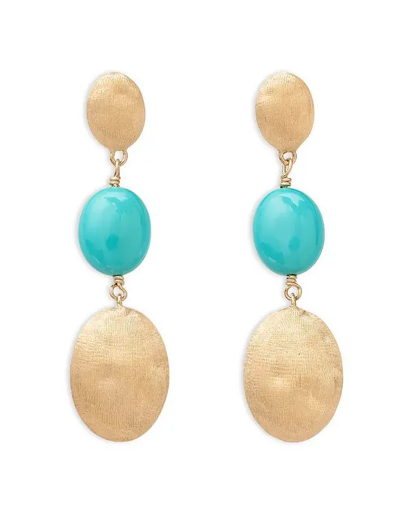 Marco Bicego Siviglia Turquoise Drop Earrings - Blue/gold