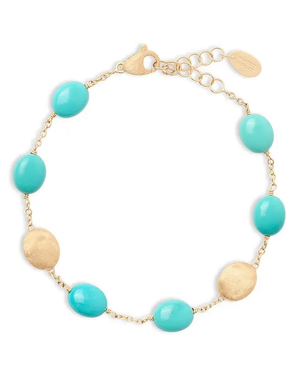 Marco Bicego 18k Yellow Gold Siviglia Turquoise Link Bracelet - Blue/gold