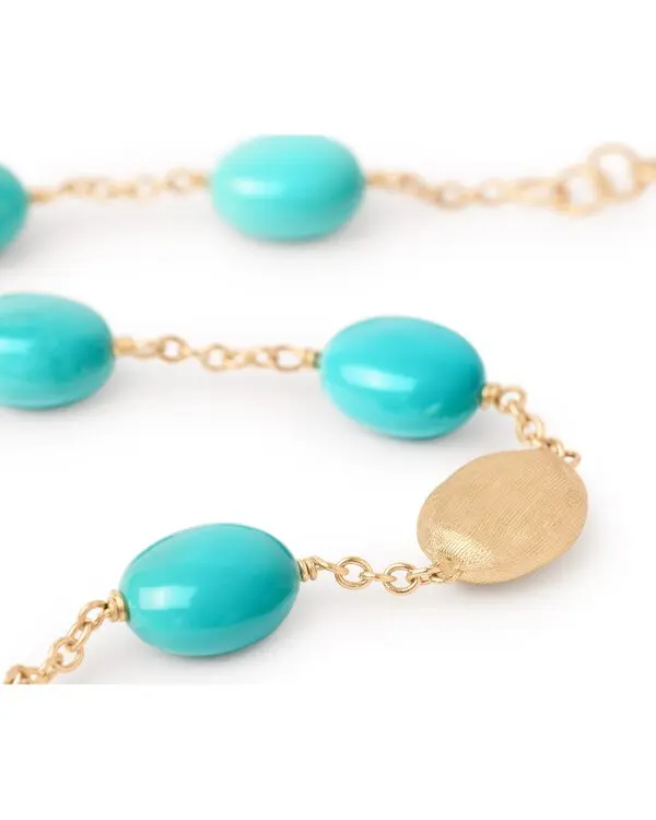 Marco Bicego 18k Yellow Gold Siviglia Turquoise Link Bracelet - Blue/gold