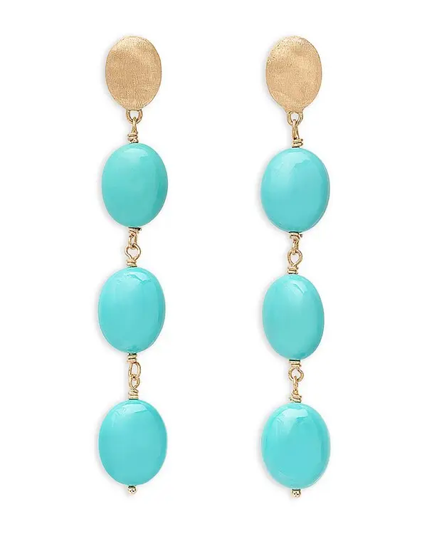 Marco Bicego 18k Yellow Gold Siviglia Turquoise Drop Earrings - Blue/gold