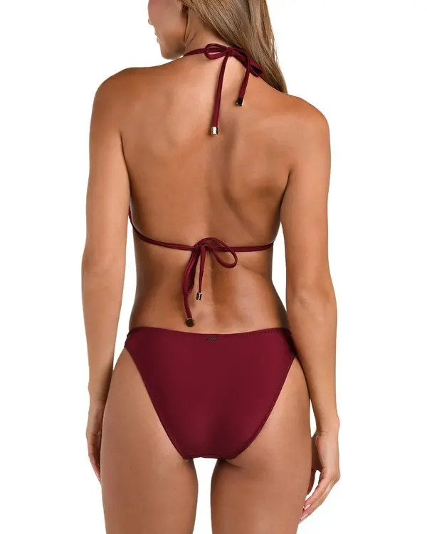 L'Agence Jean Shimmer Bikini Bottom - Black Cherry