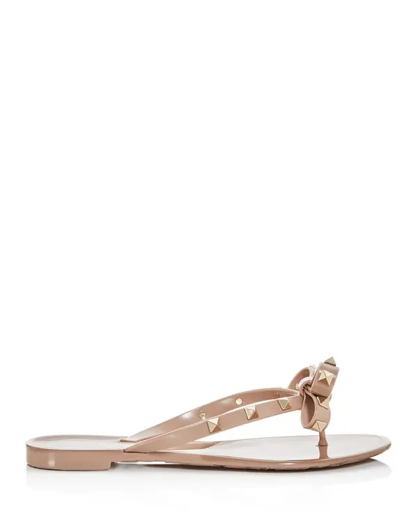 Valentino Garavani Rockstud Pvc Thong Sandals - Poudre