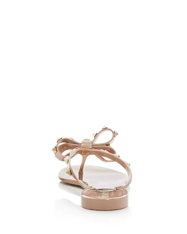 Valentino Garavani Rockstud Pvc Thong Sandals - Poudre